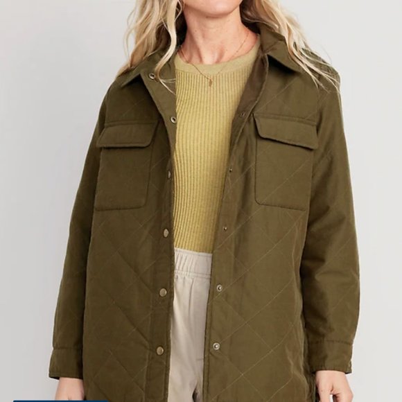 Old Navy | Jackets & Coats | Nwt Quilted Utility Shacket For Women ...
